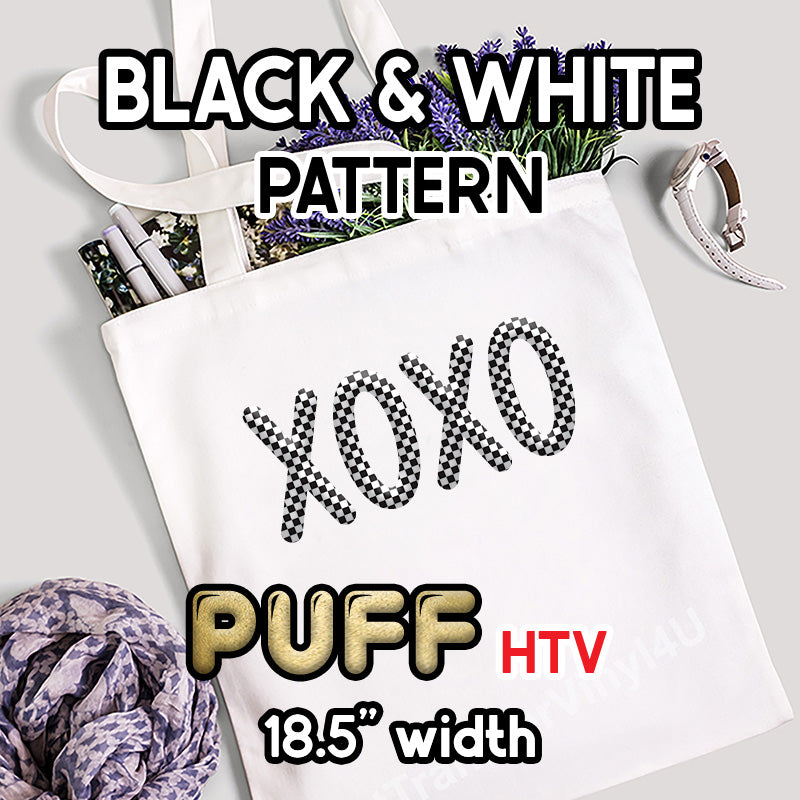 Black & White Puff Patterned HTV (18.5" x 12") | Heat Transfer Vinyl 4u ...