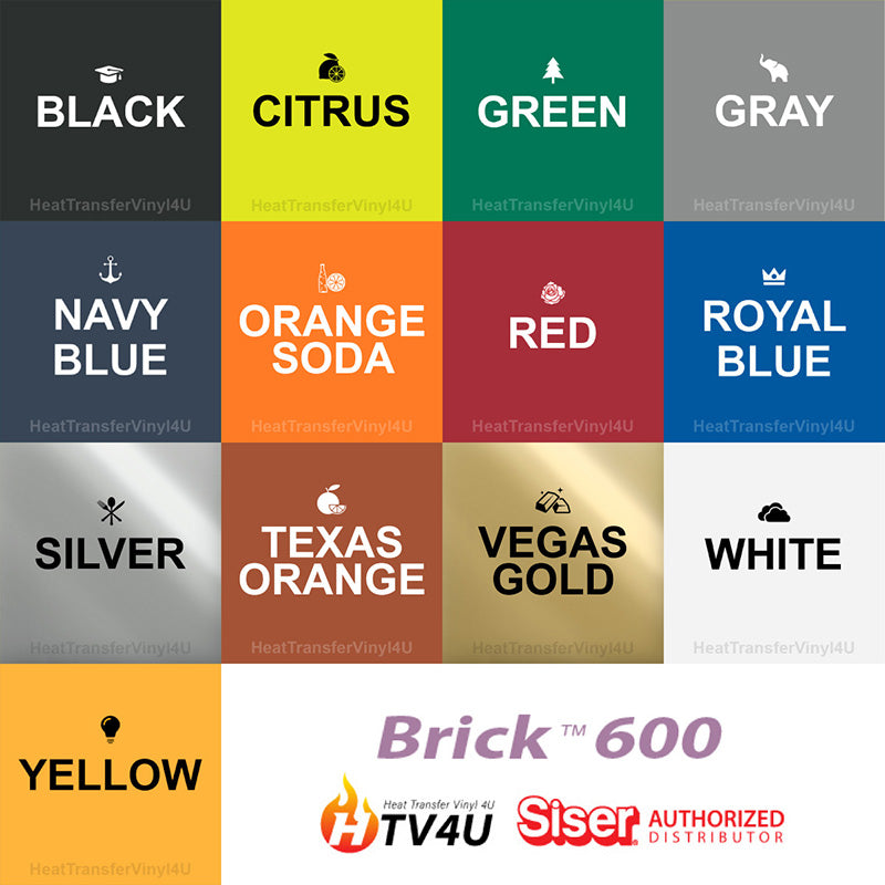 Siser Brick 600 11.8" Roll (Yard) | Heat Transfer Vinyl 4u – HEAT ...