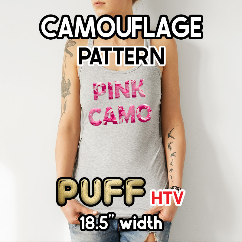 Camouflage Puff Patterned HTV (18.5" x 12") | Heat Transfer Vinyl 4u ...