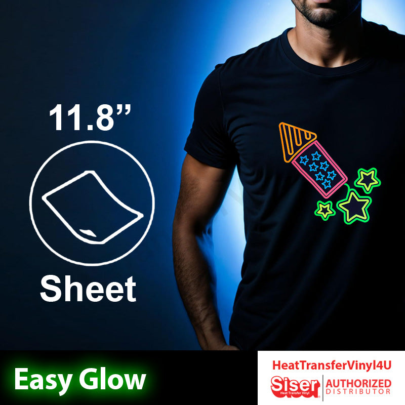 Siser Easy Glow 11.8" x 12" sheet | Heat Transfer Vinyl 4u – HEAT ...