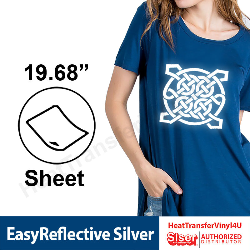 Siser EasyReflective Silver 19.68" x 12" Sheet | Heat Transfer Vinyl 4u ...