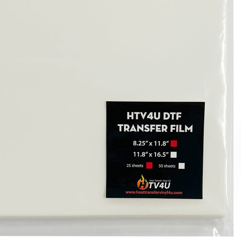 HTV4U DTF Premium Transfer Film 8.27" x 11.8" Sheet - Hot / Cold Peel ...