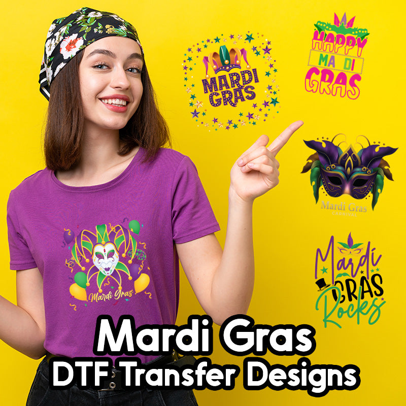 Mardi Gras DTF Transfer Designs (4", 6", 8", 11" Length Available ...