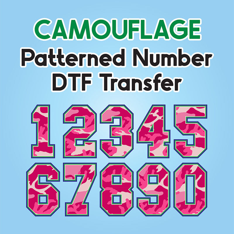Camouflage Patterned Number DTF Transfer | Heat Transfer Vinyl 4u ...