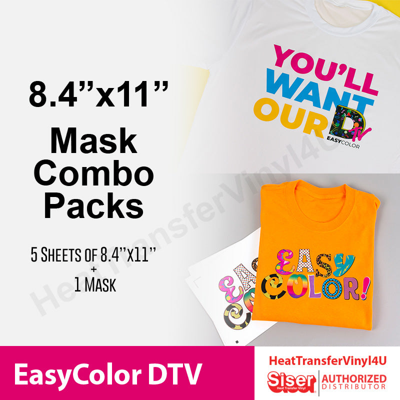 Siser EasyColor DTV 8.4" x 11" Mask Combo Packs | Heat Transfer Vinyl ...