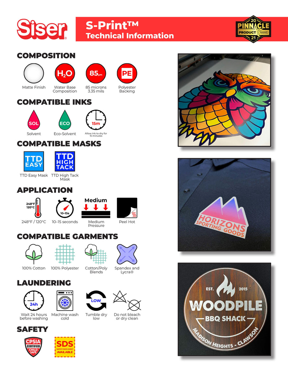 Siser S-Print Matte 14.75" Roll (Yard) | Heat Transfer Vinyl 4u – HEAT ...