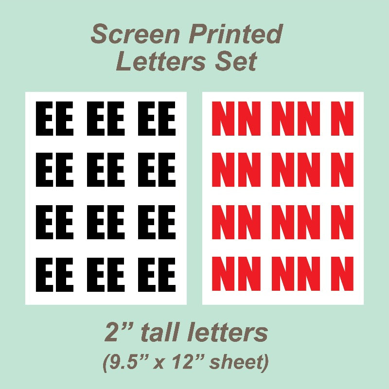 Screen Printed Letters Set HTP (2" tall) | Heat Transfer Vinyl 4u ...