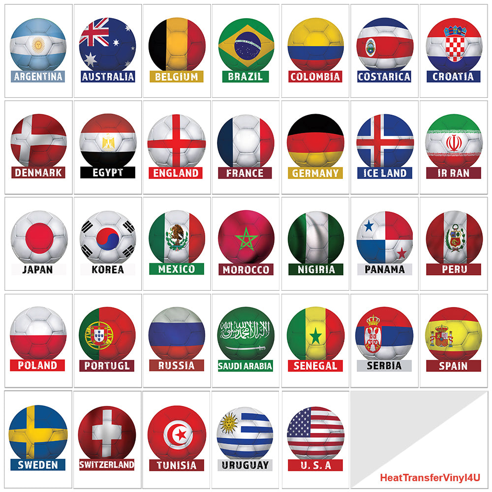 Soccer Ball Country PAC HTV - 33 Countries (4") | Heat Transfer Vinyl ...